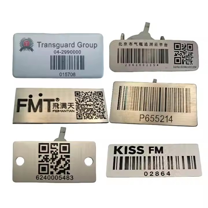 Custom Stainless Steel Barcode & QR Asset Tags with Adhesive Backing ...